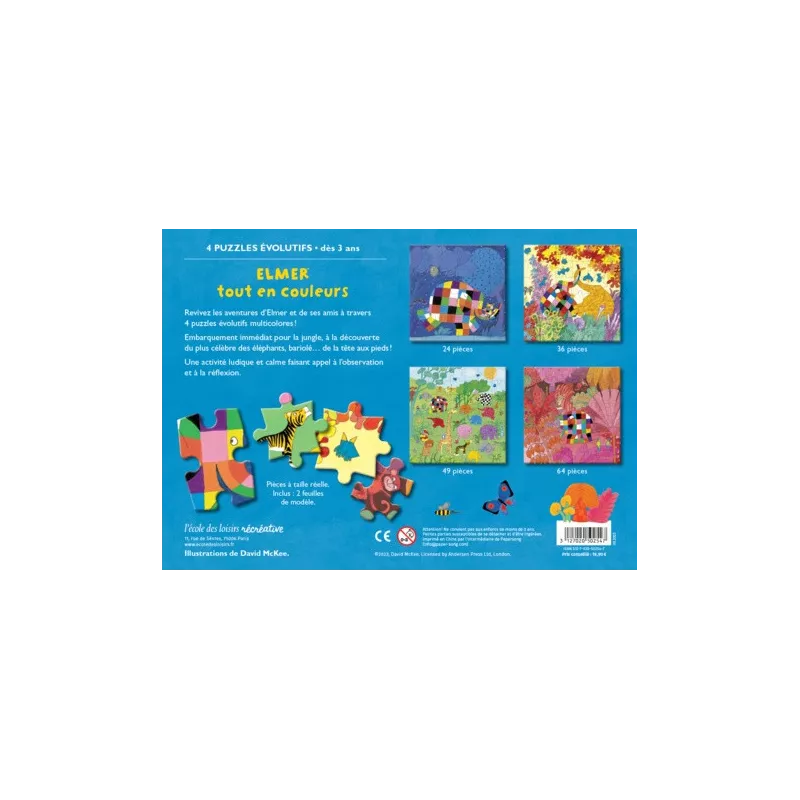 ELMER TOUT EN COULEURS - PUZZLES ÉVOLTUIFS
